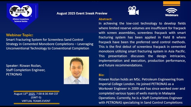 Technical Section Webinar: Smart Fracturing System for Screenless Sand ...