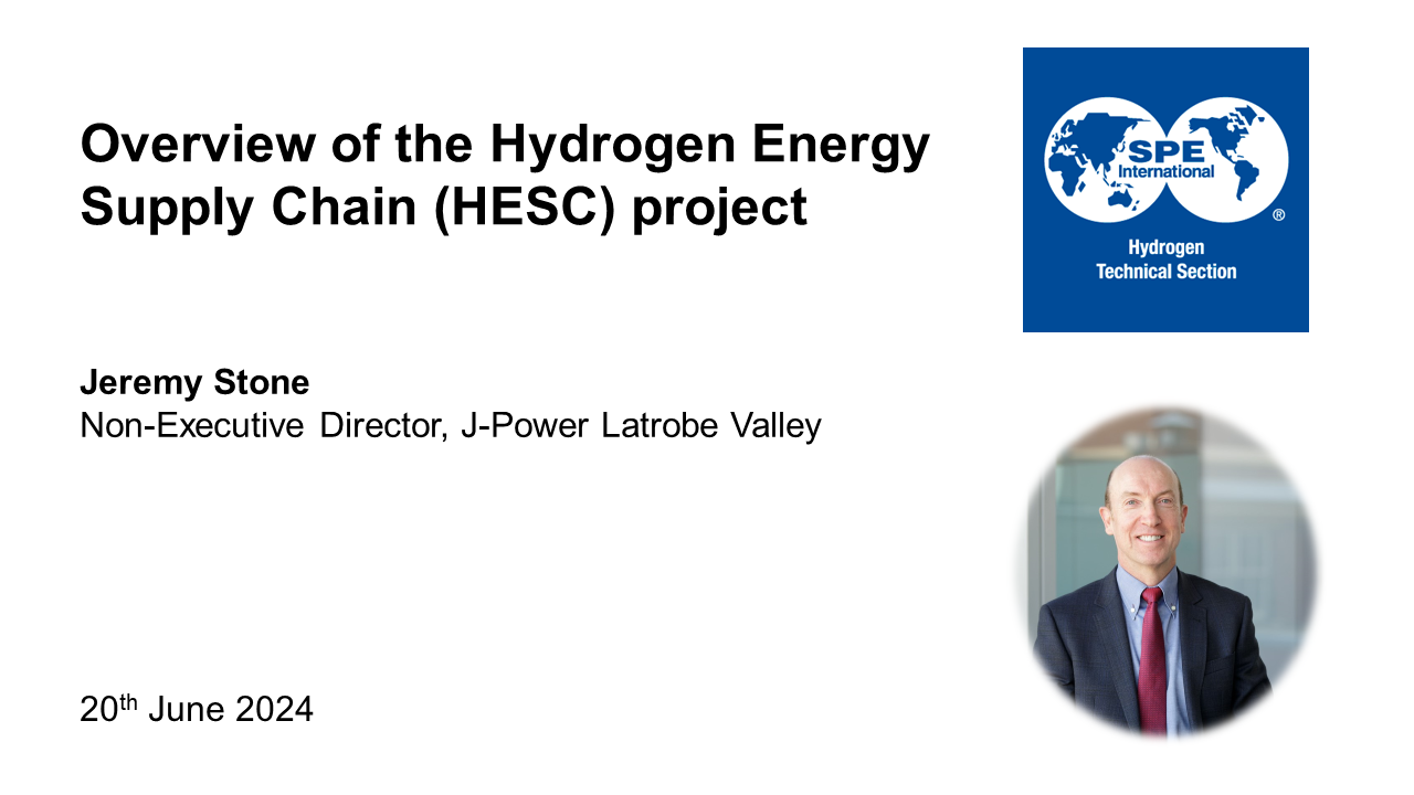 Technical Section Webinar: Overview of the Hydrogen Energy Supply Chain Project – SPE Energy Stream