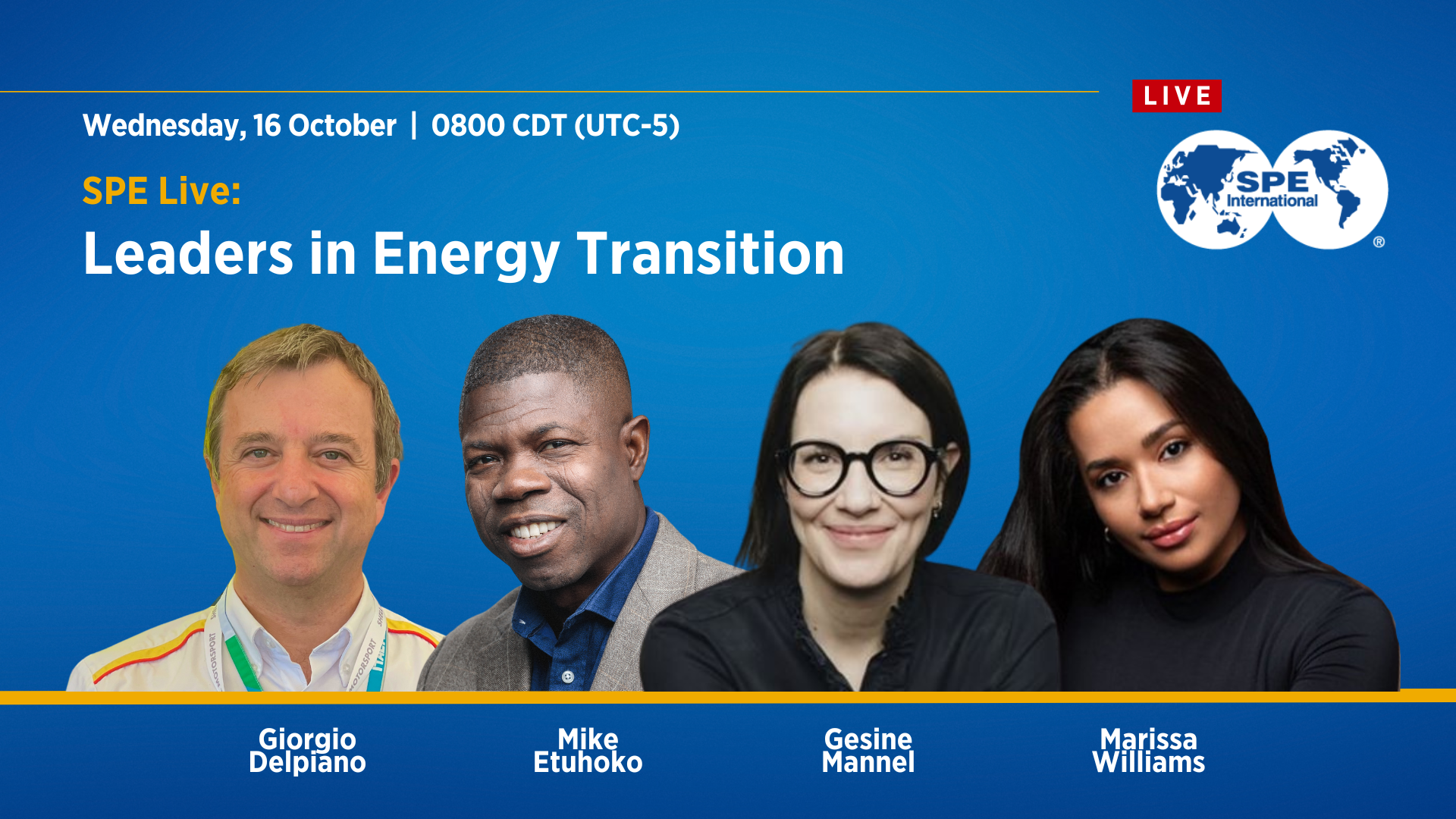 SPE Live: Leaders in Energy Transition – SPE Energy Stream