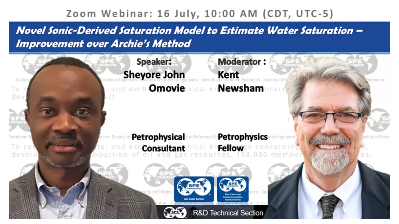 Technical Section Webinar: Novel Sonic-Derived Saturation Model to ...