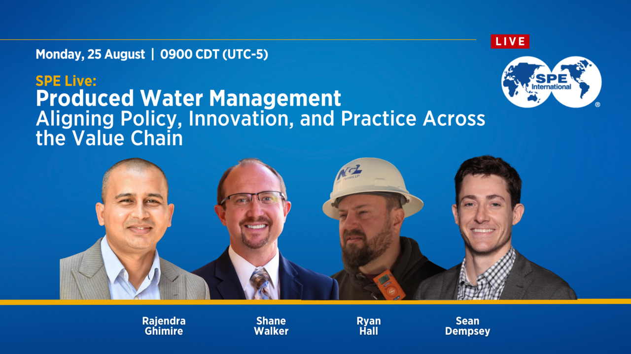 SPE Live: Produced Water Management: Aligning Policy, Innovation, and ...